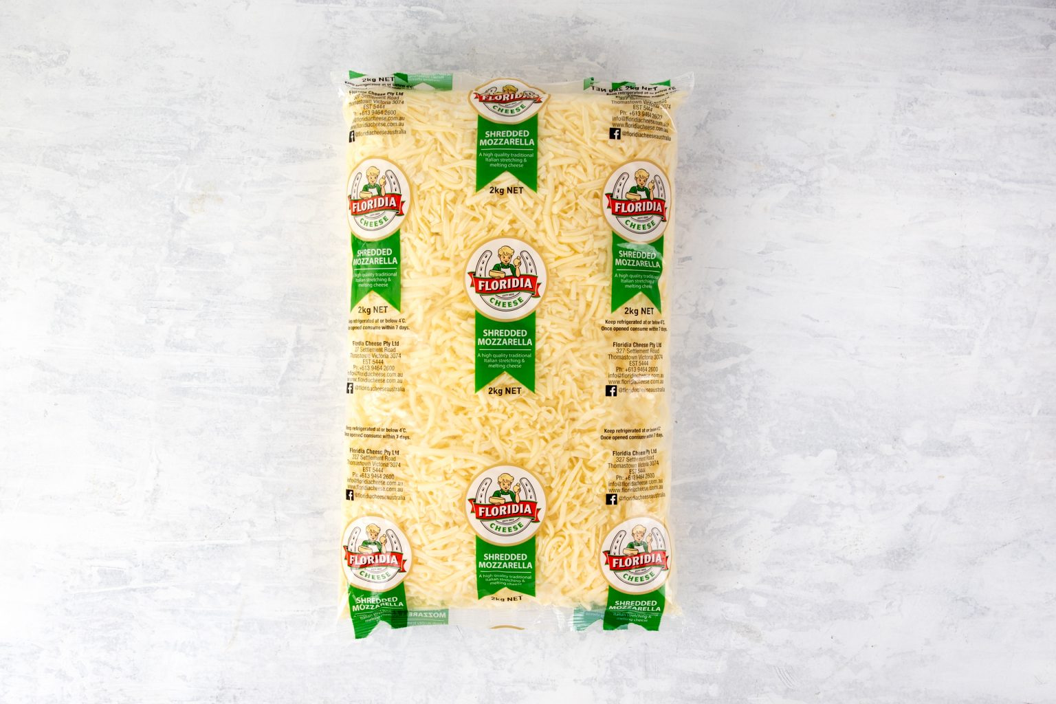 Mozzarella Shredded 2kg | Floridia Cheese